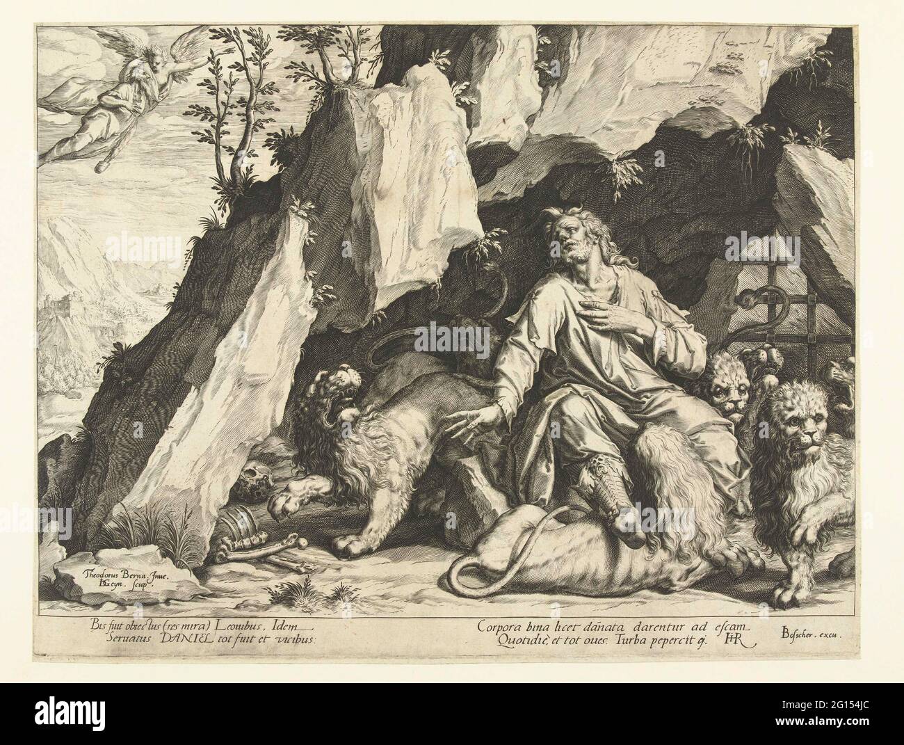 Daniel in der Löwen-Eule. Daniel saß mit der linken Hand im Herzen von ...