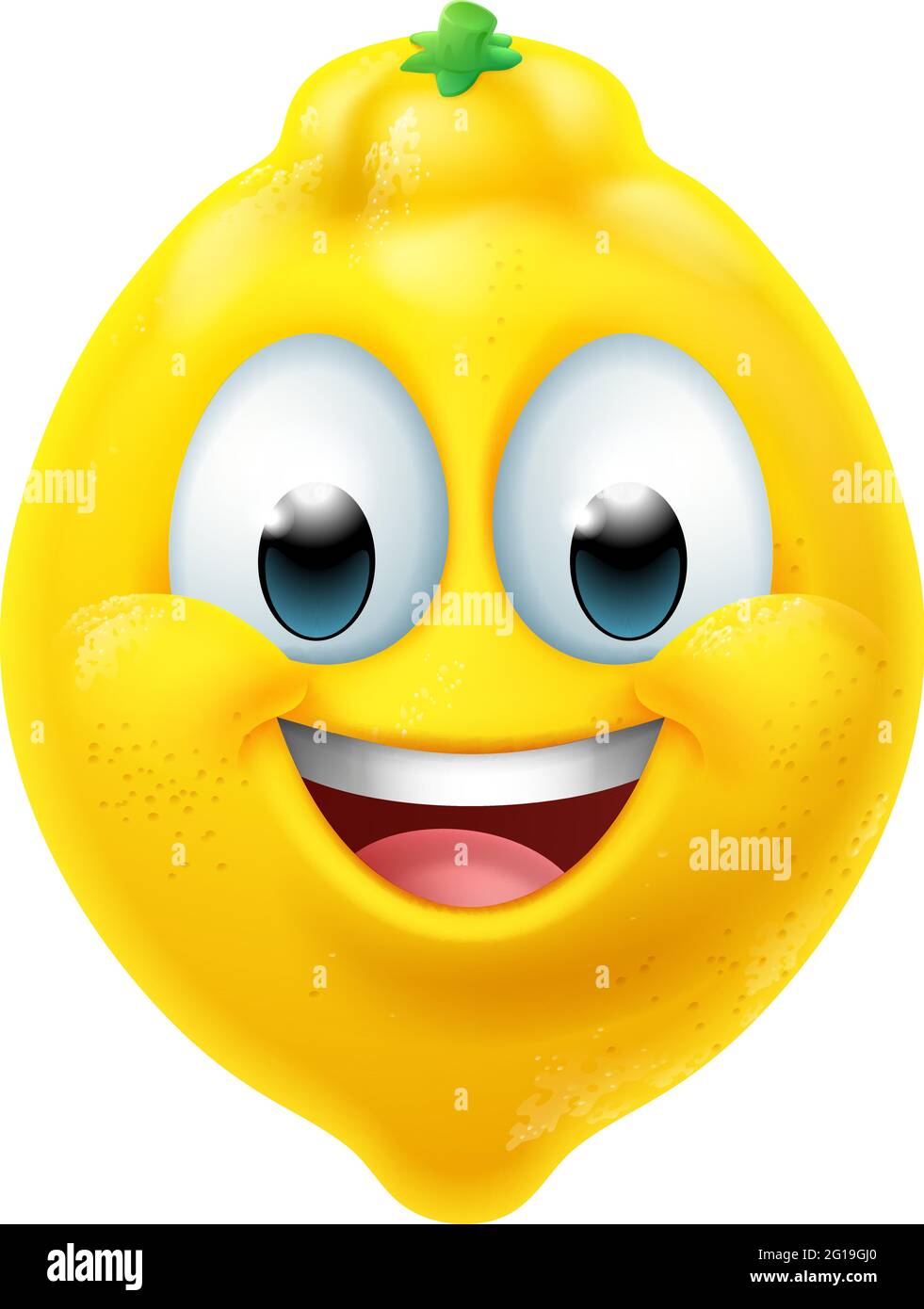 Zitrone Obst Cartoon Emoticon Emoji Maskottchen Symbol Stock ...