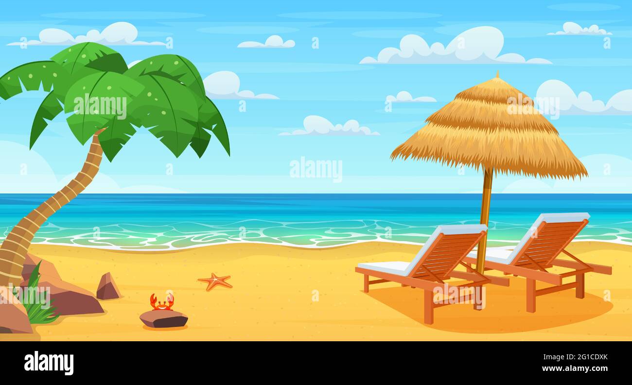 Palmen strand liegen Stock-Vektorgrafiken kaufen - Alamy