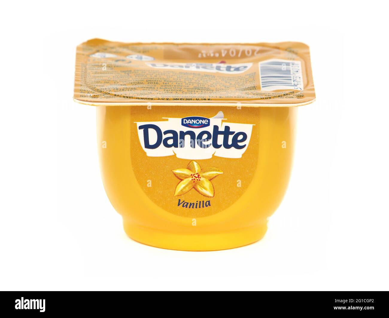 BUKAREST RUMANIEN 21. MARZ 2018. Danone Danette Vanilla Pudding Stockfotografie Alamy