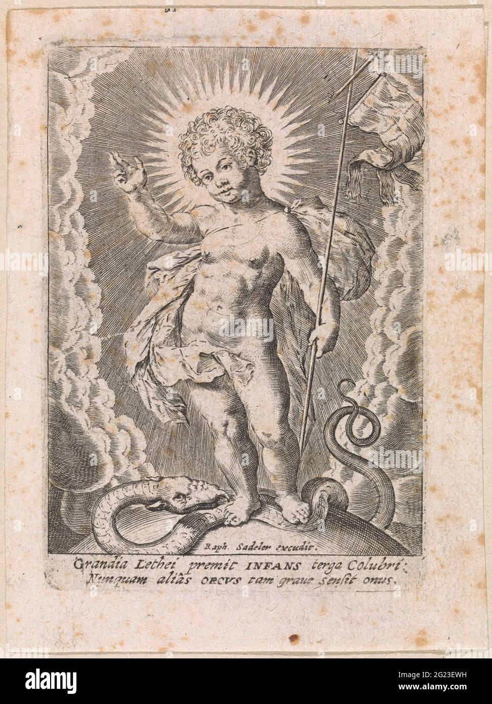 Christkind mit Banner. Das Christuskind mit dem Banner der Auferstehung ...