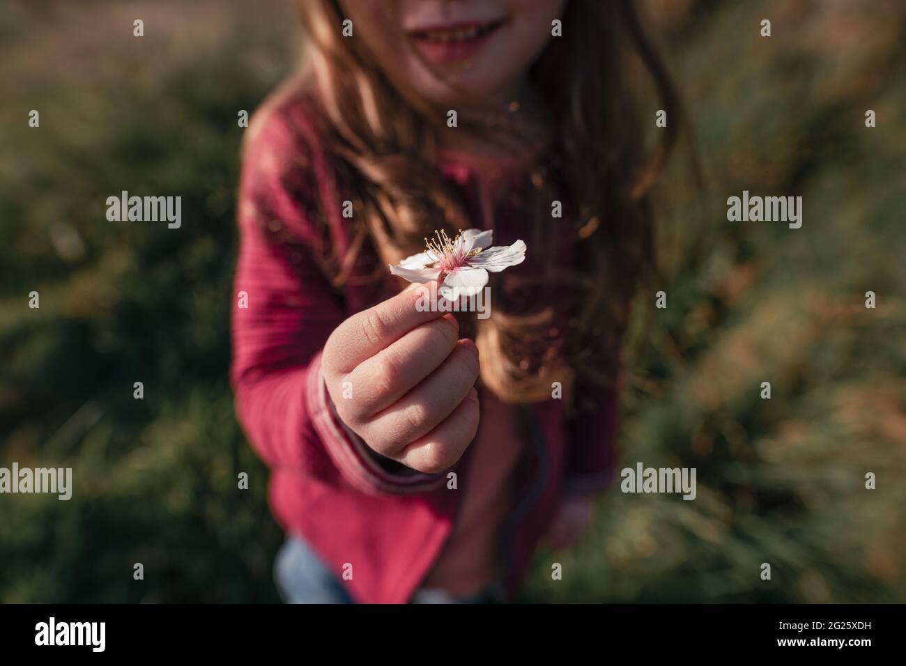 Kleines kind mit blume -Fotos und -Bildmaterial in hoher Auflösung – Alamy