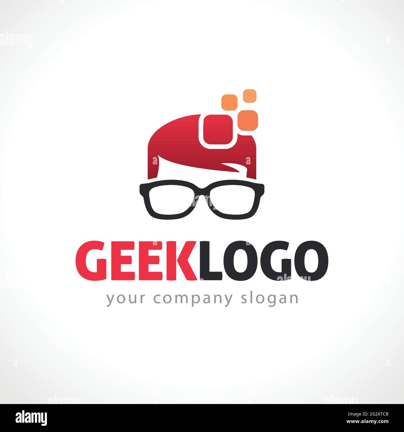 Digital Geek Logo Vektor Vorlage, Computer Nerd Symbol, Symbol Stock ...