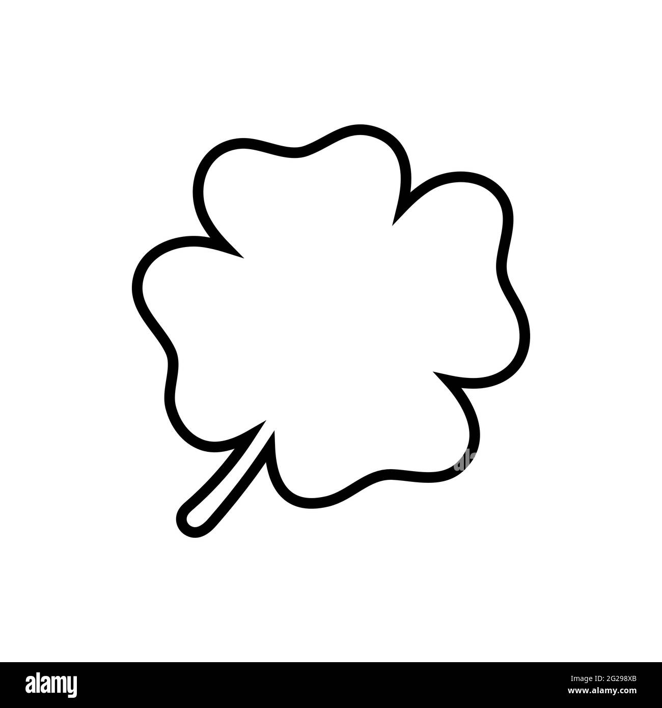 Umriss Kleeblatt isoliert auf weißem Hintergrund. Vektor-Pflanzen-Ikone ...