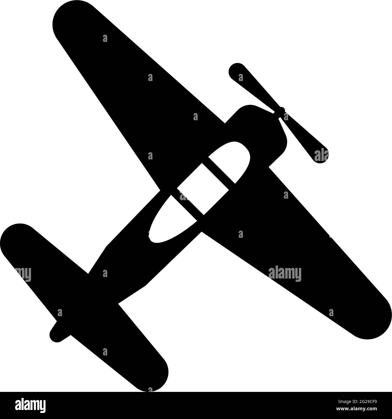 Vintage-Flugzeug, Retro-Doppeldecker, Alter Flieger. Abbildung des ...