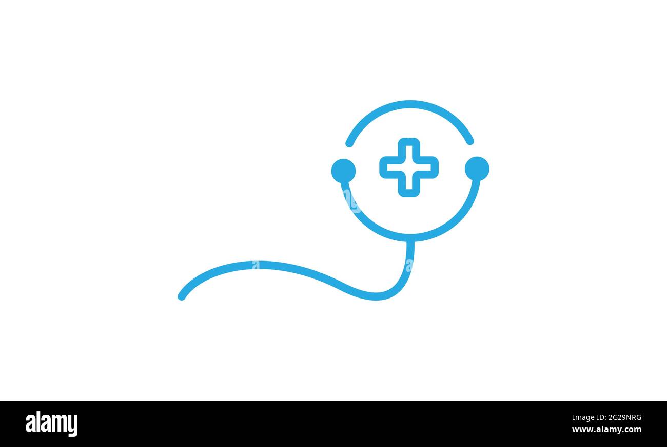 Linien medizinisches Kreuz mit Herz-Karo-Logo Vektor-Symbol ...