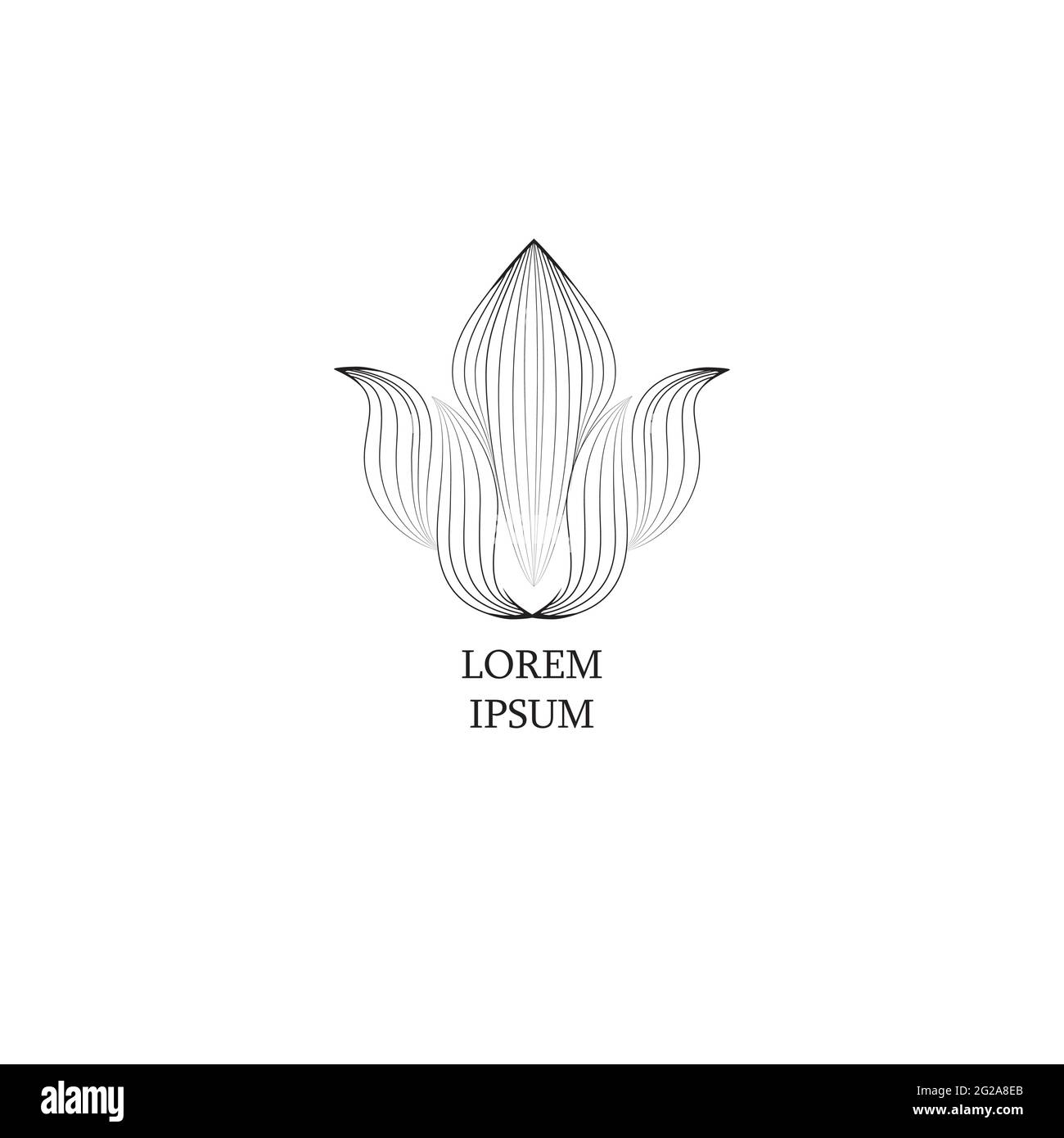 Florale Logo-Designvorlagen im Outline-Stil. Abstraktes Blumensymbol ...