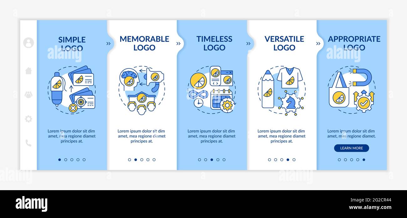 Grundlegende Logo-Design-Regeln Onboarding Vektor-Vorlage Stock ...