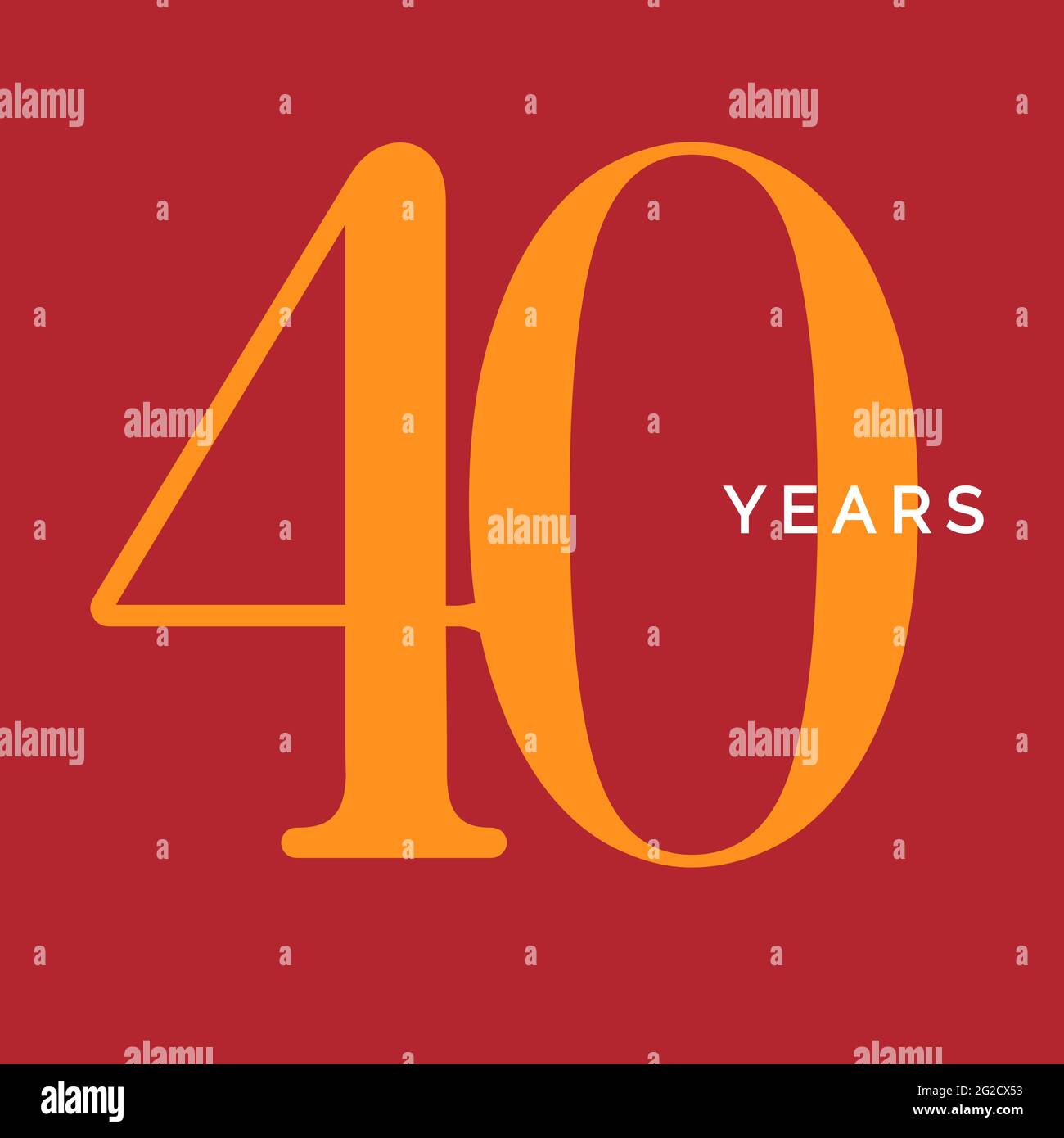 Vierzig Jahre Symbol. Vierzigster Geburtstag Emblem. Jubiläumsschild ...