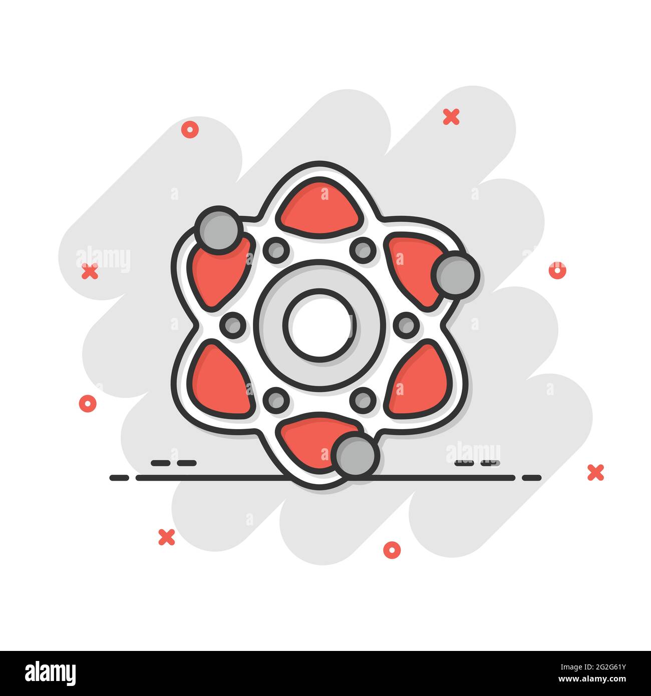 Science-Ikone im Comic-Stil. DNA-Zelle Cartoon Vektor-Illustration auf ...