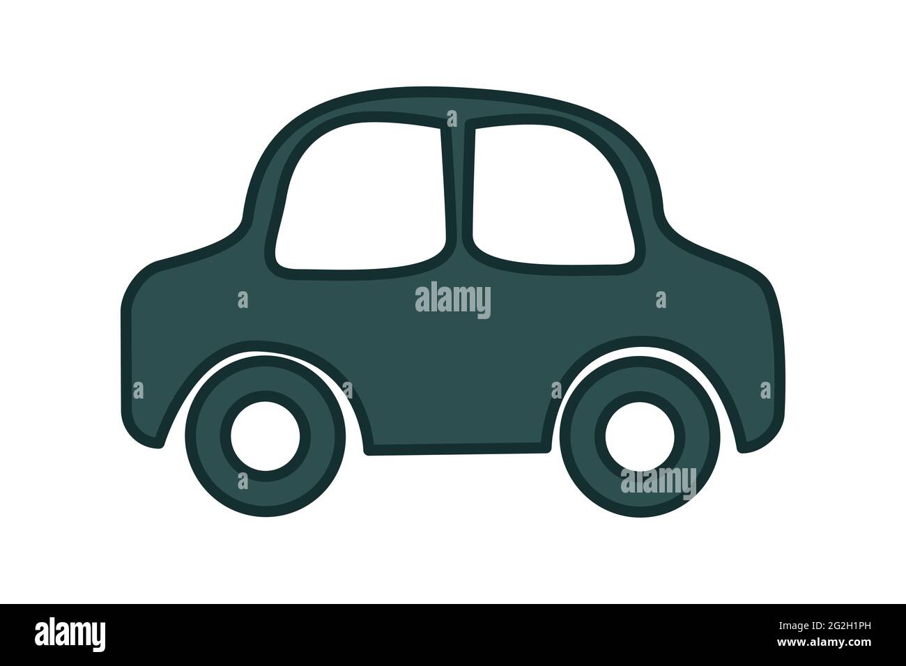 Autosymbol auf weißem Hintergrund isoliert. Cartoon-Automobil-Symbol ...