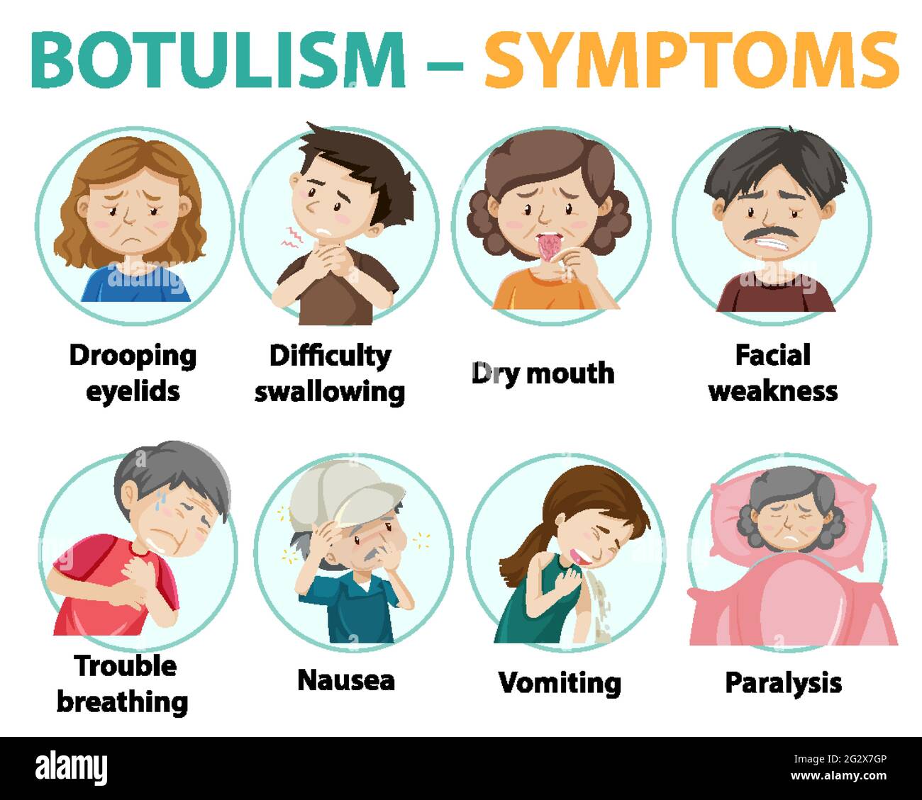Botulismus Symptome Informationen Infografik Illustration Stock ...