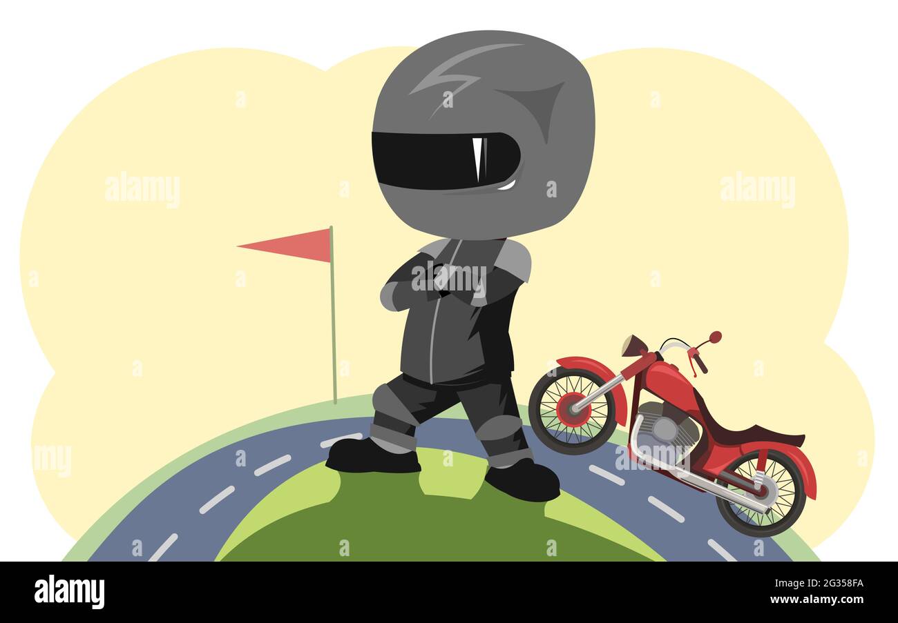 Cartoon motorcyclist Stock-Vektorgrafiken kaufen - Alamy