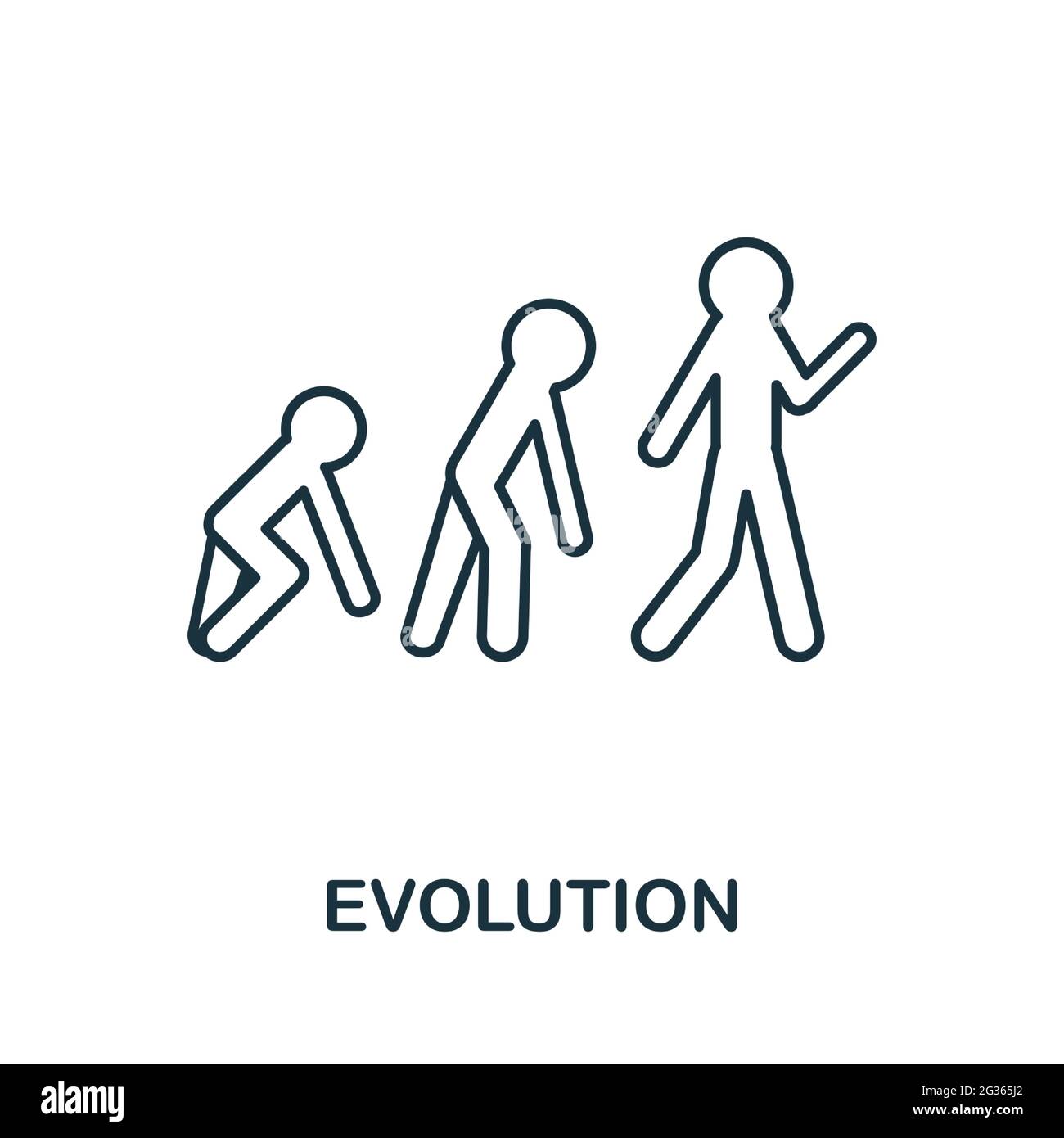 Symbol der Evolutionslinie. Kreatives Umrissdesign aus der Sammlung von ...