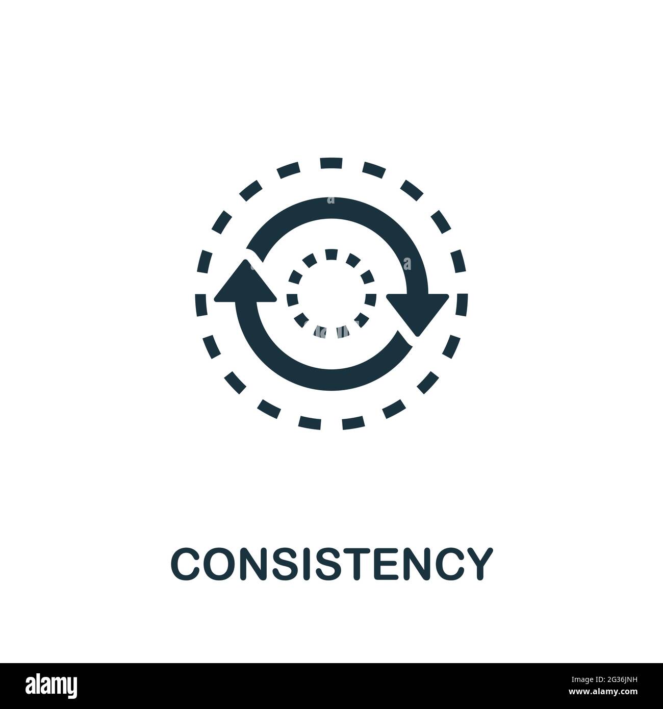 Symbol „Konsistenz“. Einfaches kreatives Element. Ausgefülltes ...