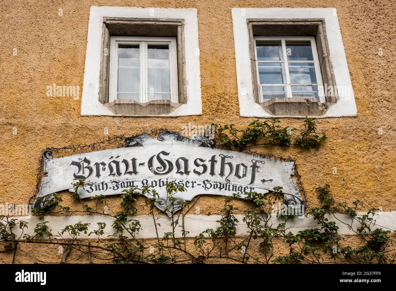 Altes Gasthaus im UNESCO-Weltkulturerbe Hallstatt am Hallstätter See ...