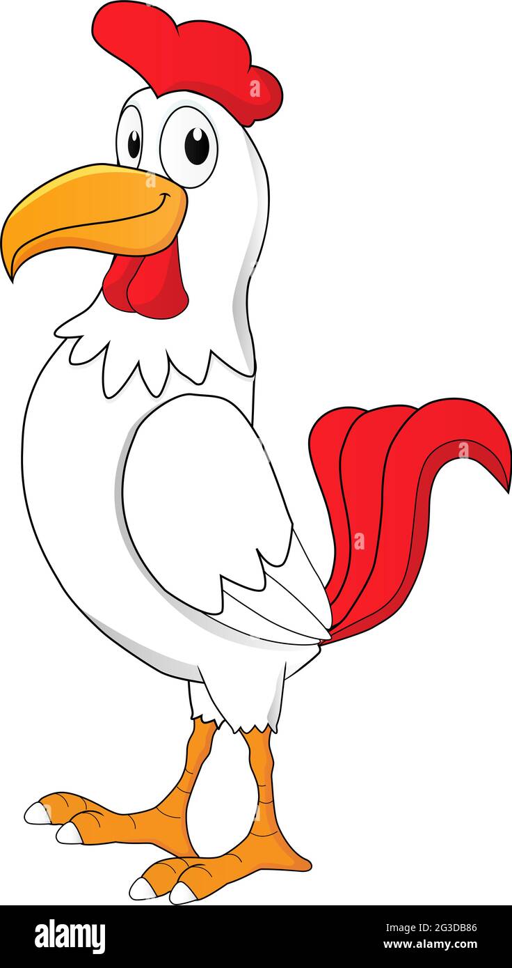 Cartoon-Illustration eines Hahns Stockfotografie - Alamy