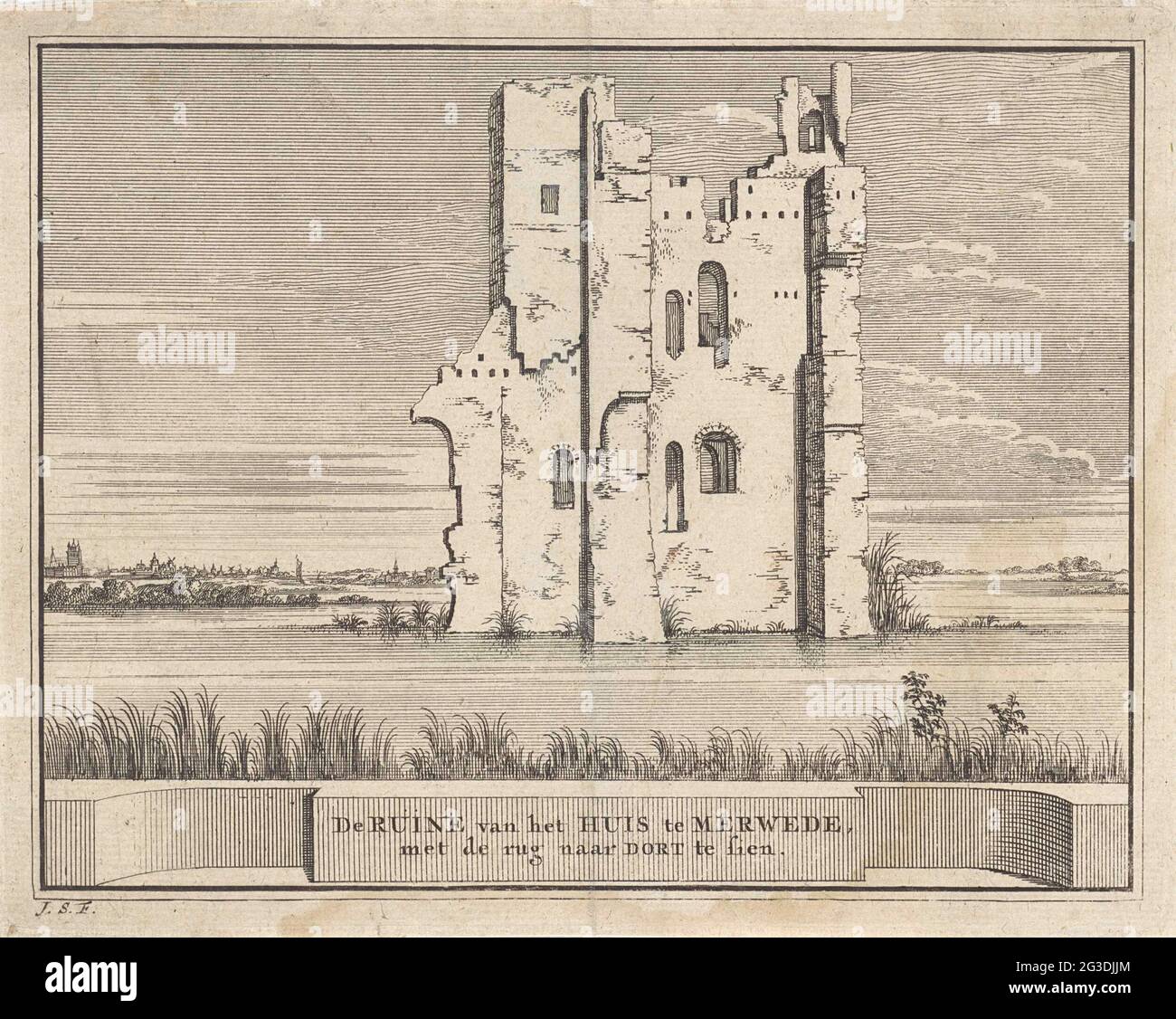 Ansicht der Ruine des Hauses in Merwede in Dordrecht; die Ruine des ...