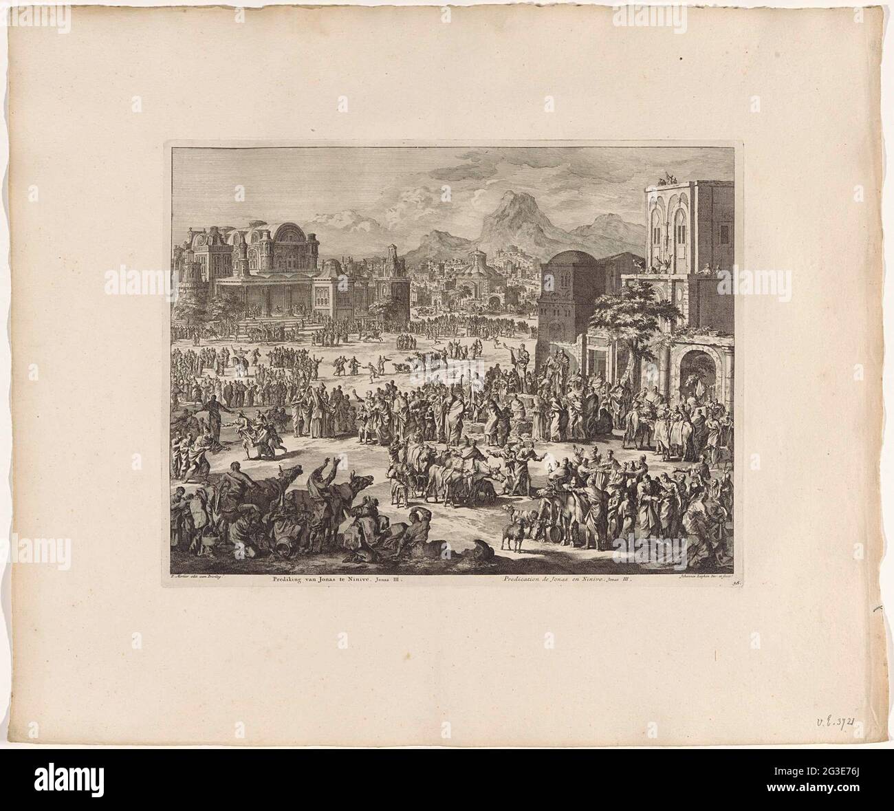 Jona sagt den Untergang von Nineve voraus; Predie VON JONAS in NINIVÉ ...