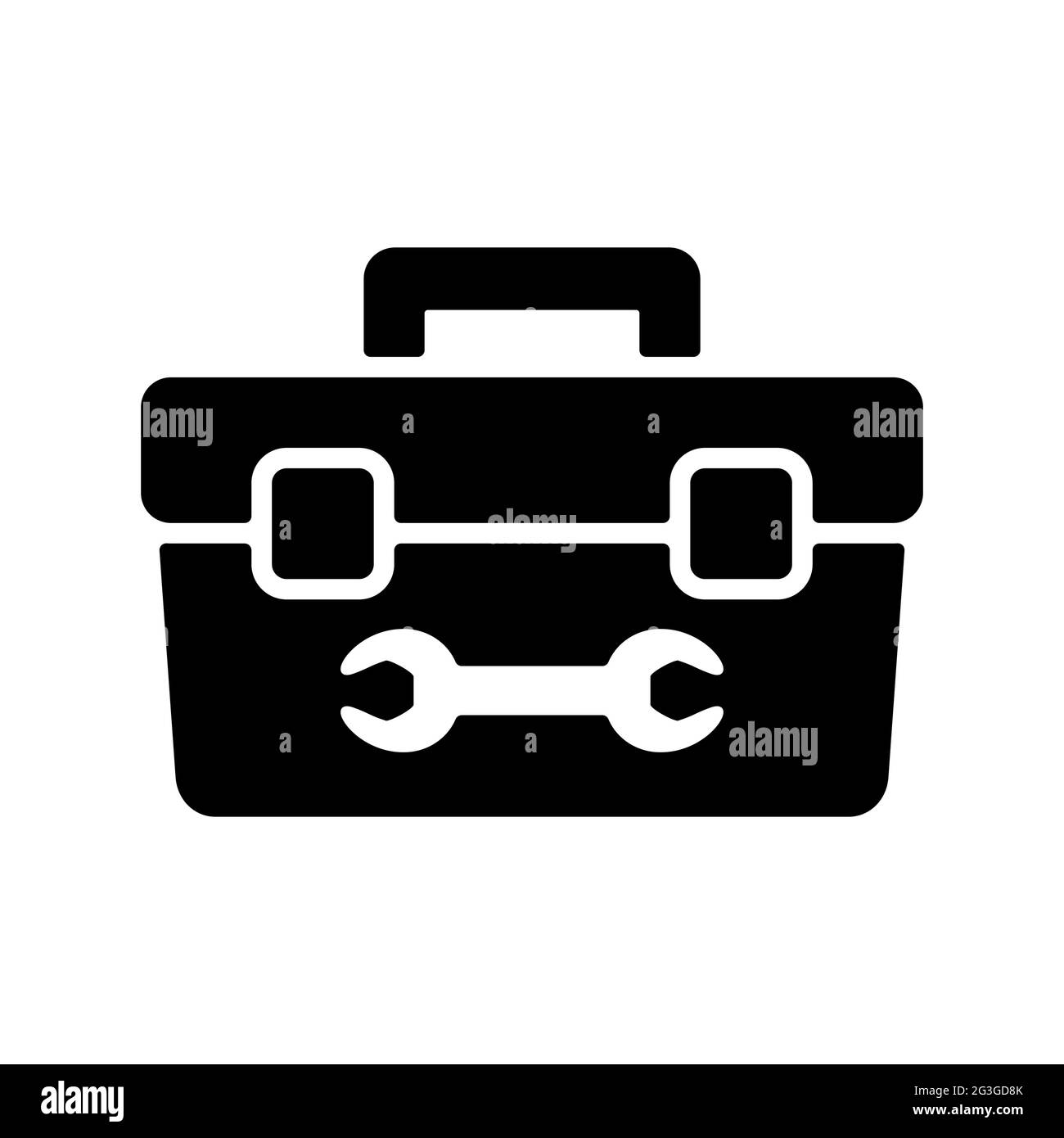 Symbol für Tolbox-Vektor-Glyphe. Bau, Reparatur und Bau. Graph-Symbol ...