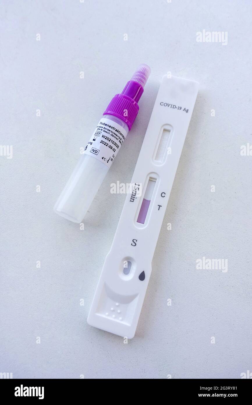 Symbolbild Covid-19, Corona-negativer Schnelltest, Selbsttest ...
