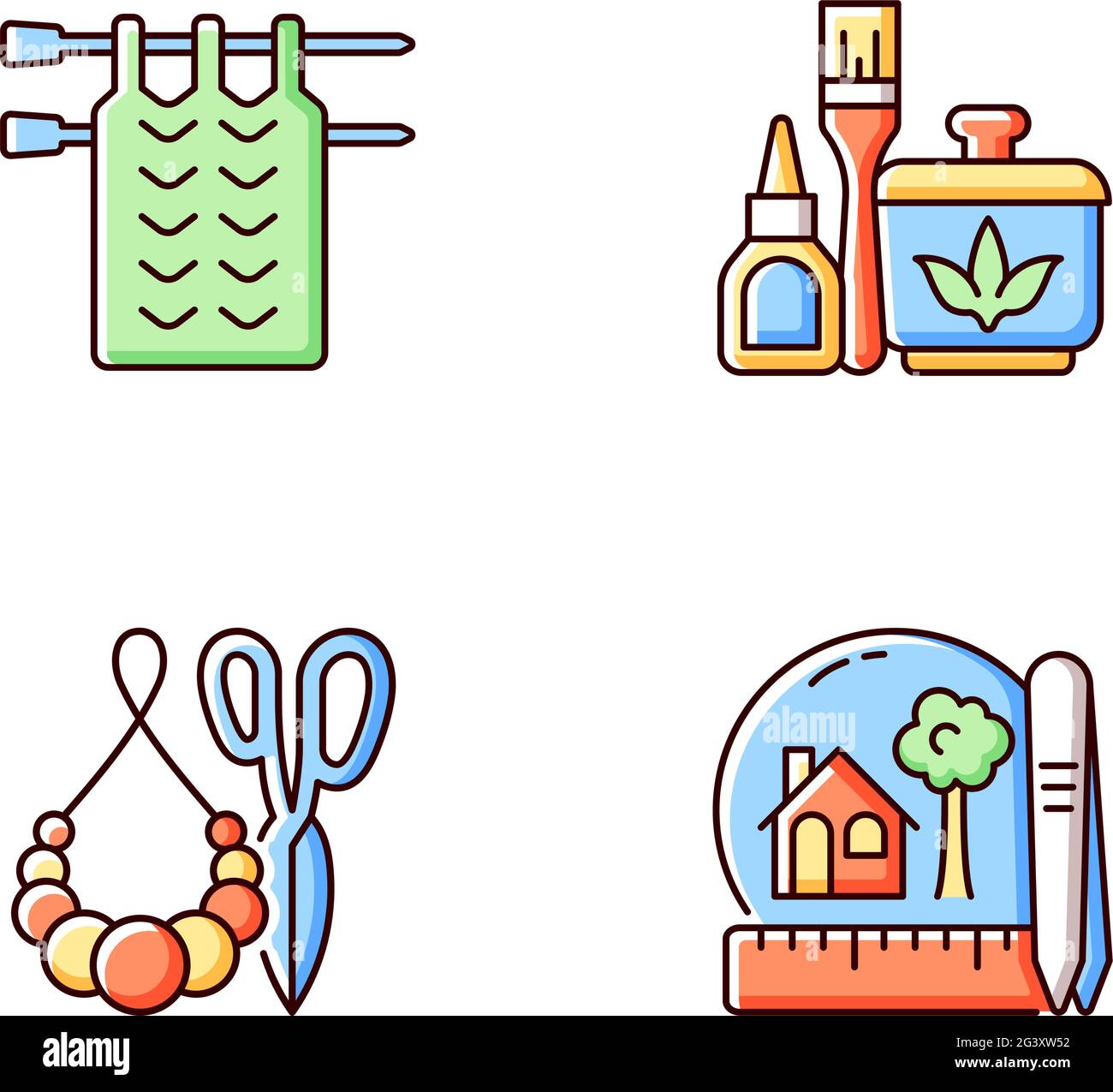 Kreative Basteln RGB-Farbsymbole eingestellt Stock-Vektorgrafik - Alamy