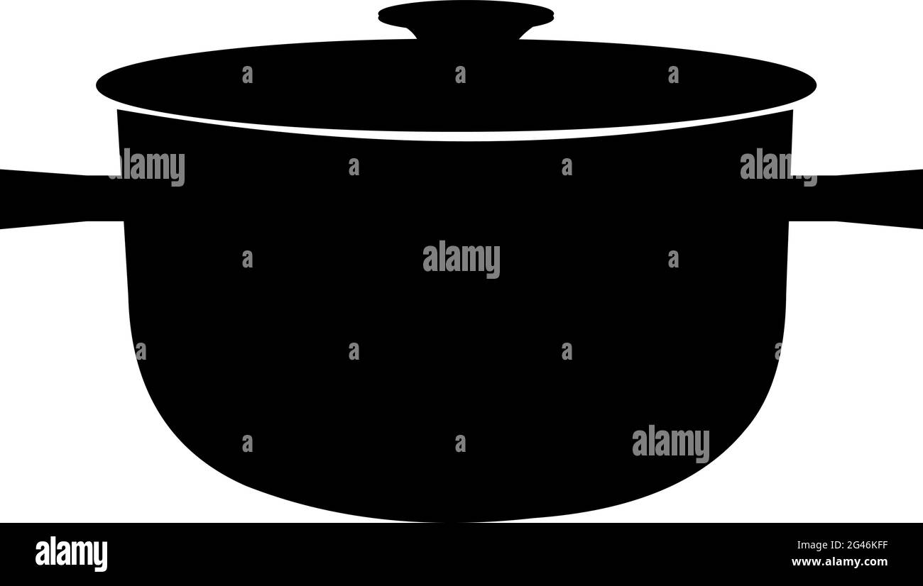 Vektor-Illustration der schwarzen Silhouette eines Kochtopf Stock ... Vektor-Illustration der schwarzen Silhouette eines Kochtopf Stock ...