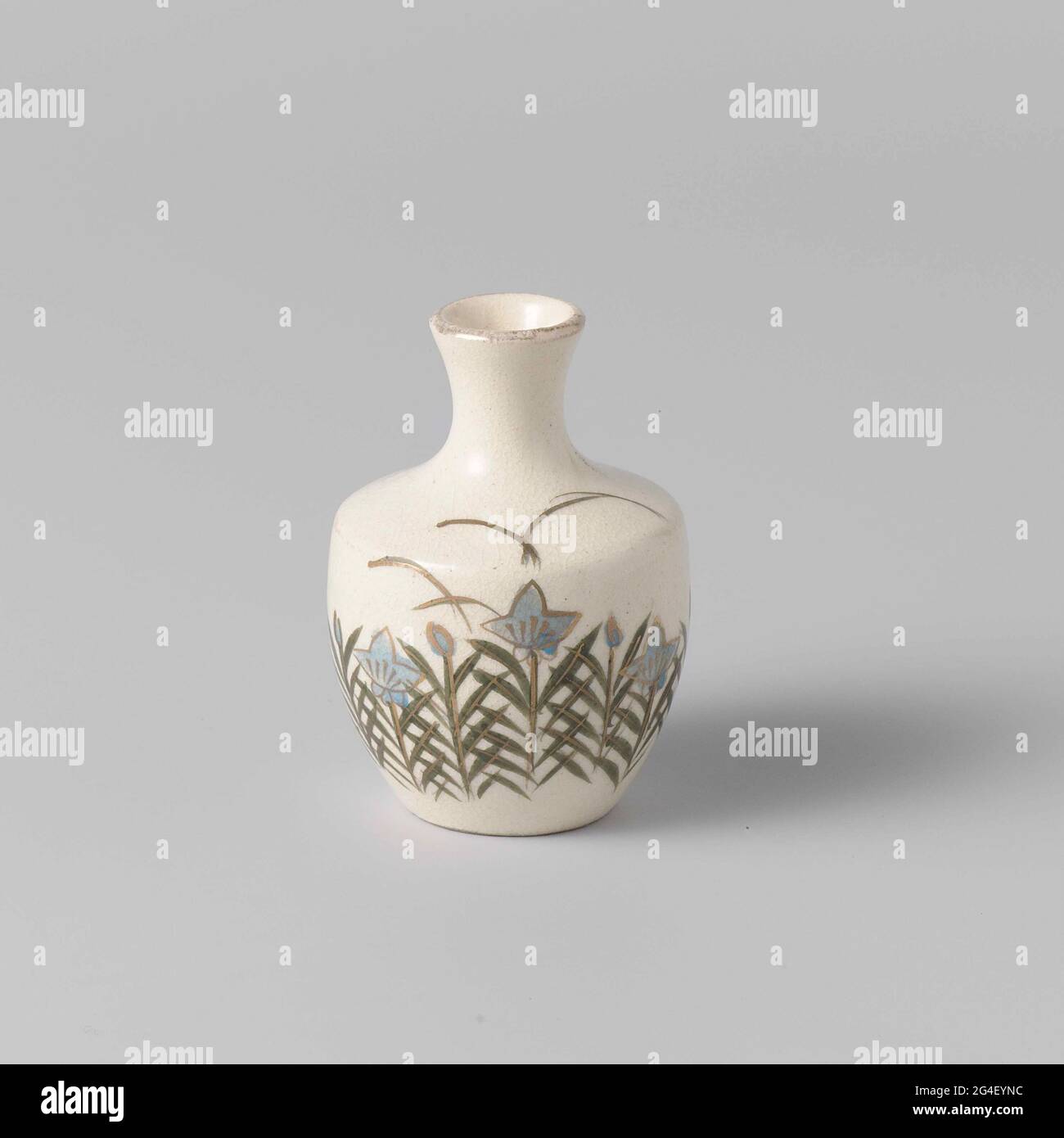 . Flaschenförmige Vase aus Steinzeug mit einer Tellerschulter und einem ...