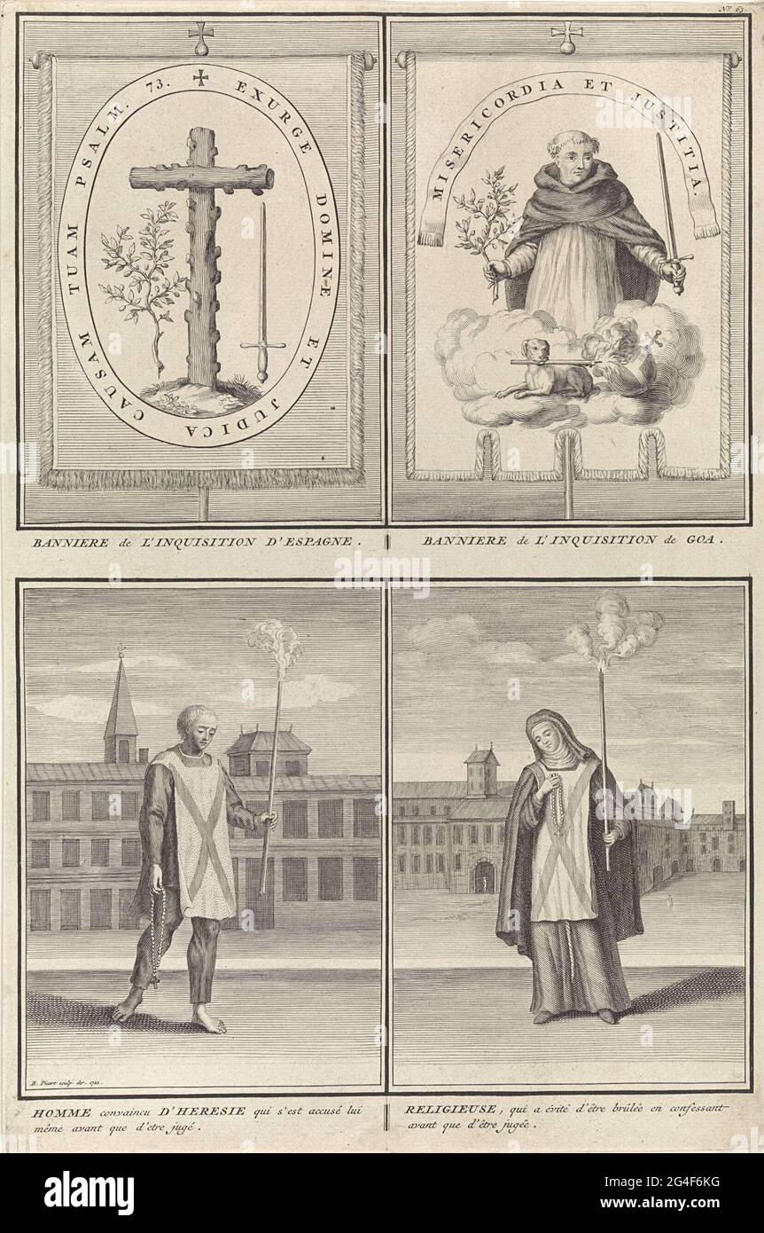 . Blatt mit vier Auftritten von Transparenten und Verurteilten der ...