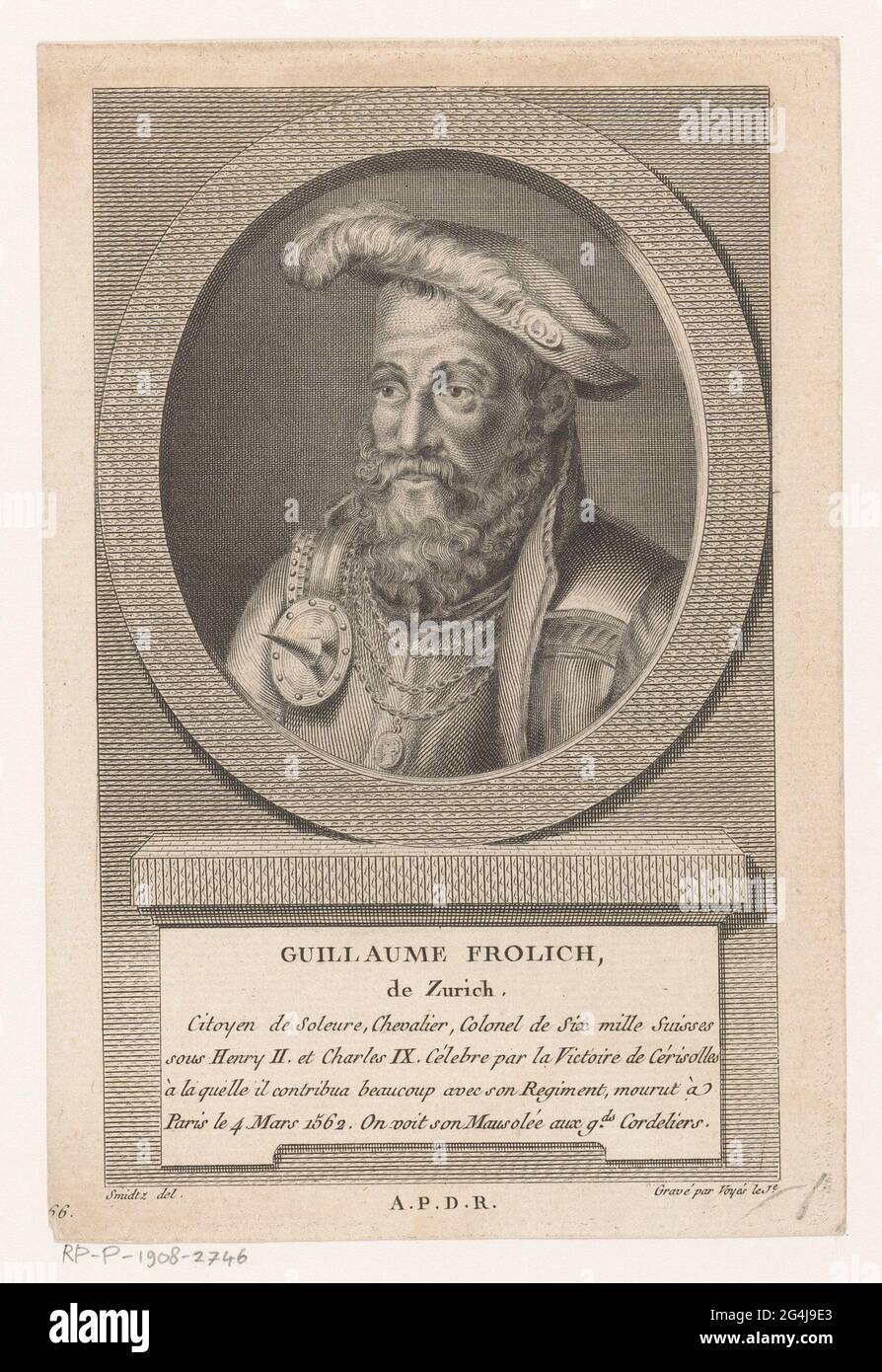 Porträt von Wilhelm Frölich; Guillaume Frolich, die Zürcher .. Büste ...