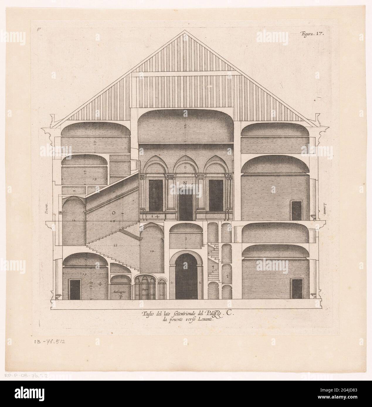 Kreuzdosis der Villa Spinola di San Pietro in Genua; Schnitt die ...