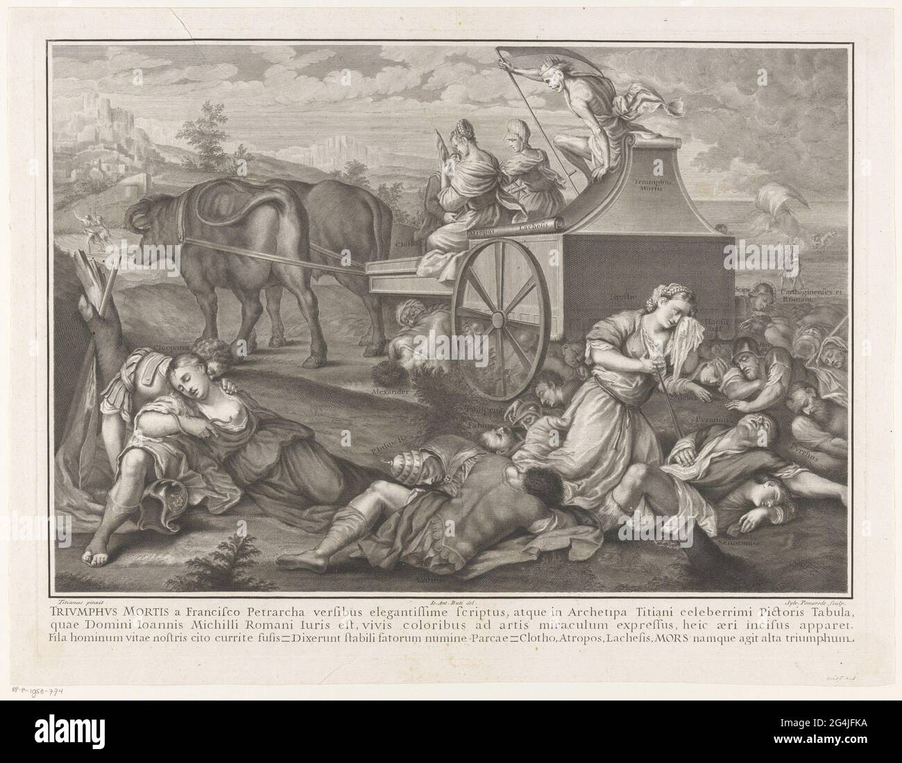 Triumph des Todes; Triumphe. Tod, als Skelett mit Zeis und Kroon ...