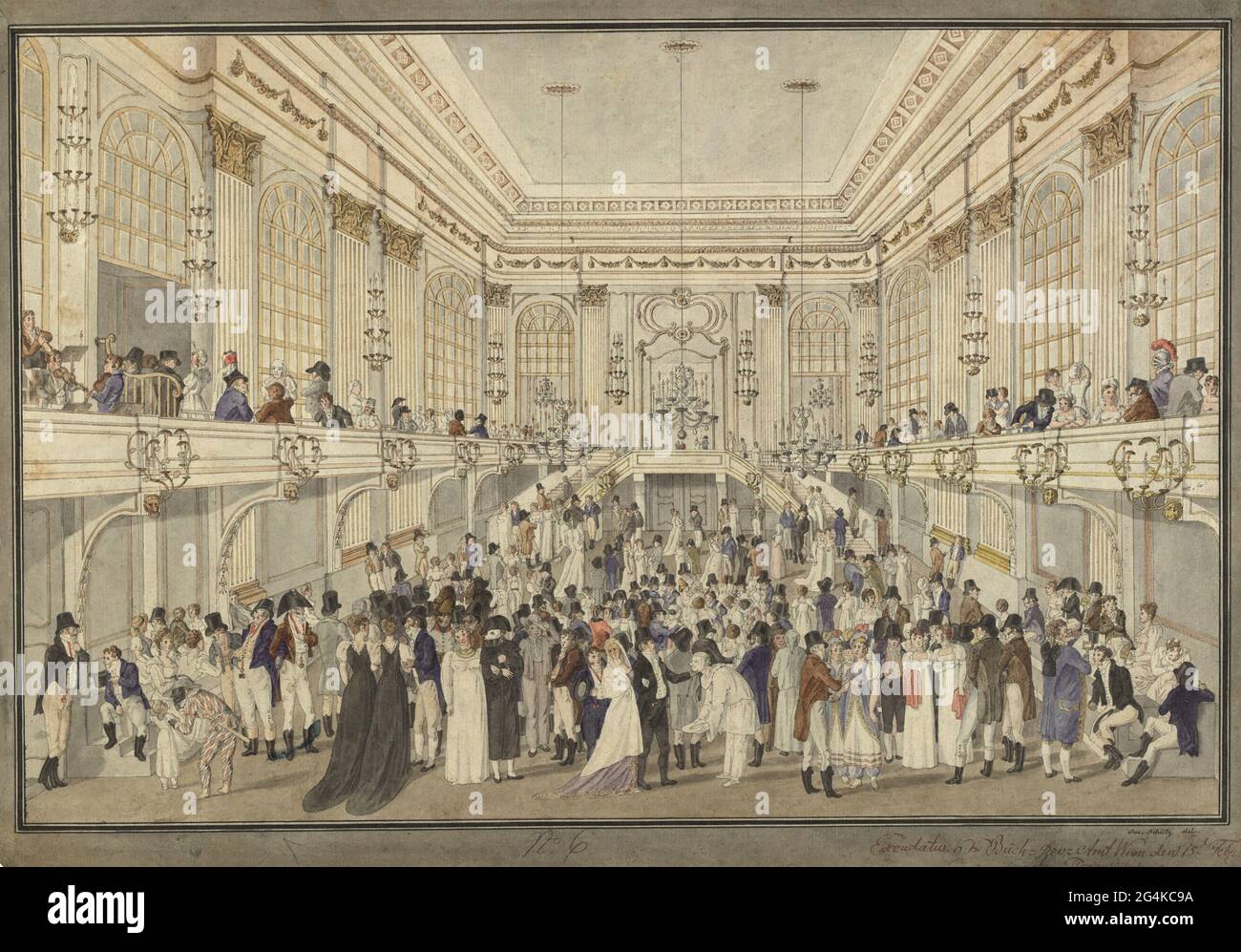 Maskenball im Redoutensaal der Wiener Hofburg, c. 1815. Gefunden in der ...