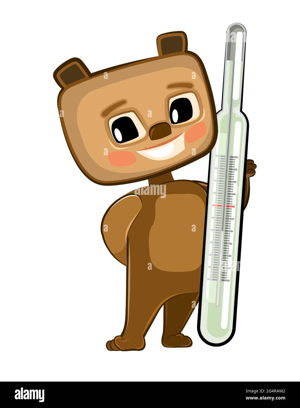 Baby misst die Temperatur. Bär. Kindermedizin. Hintergrund Cartoon ...