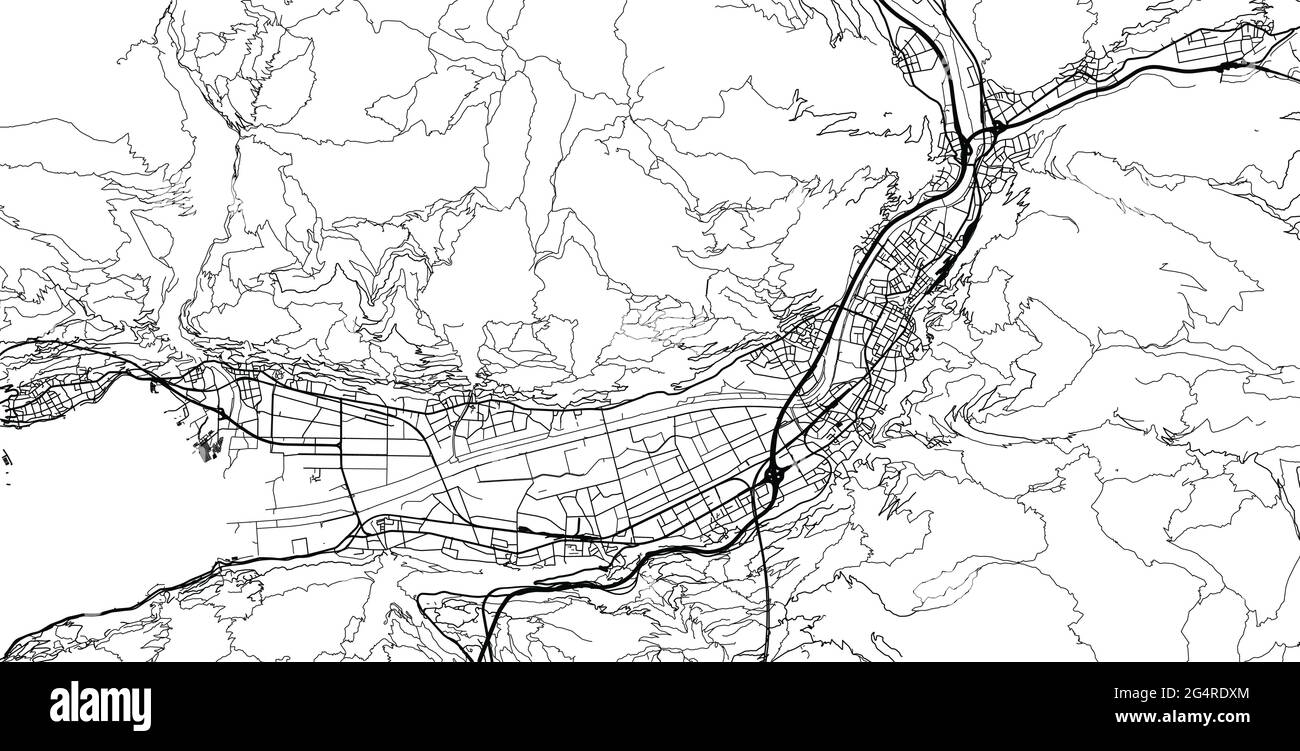 Städtischer Vektor Stadtplan von Bellinzona, Schweiz, Europa Stock ...