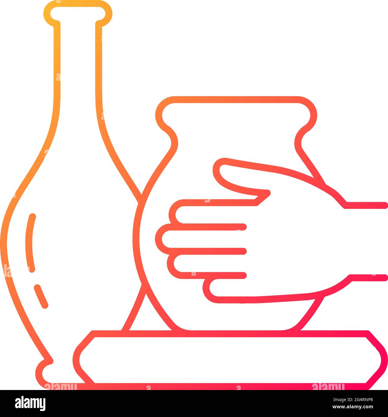 Handgemachte Keramik Gradienten lineare Vektor-Symbol. Erzeugung von ...