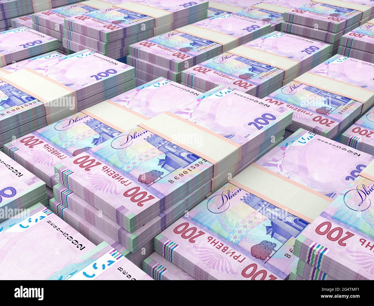 Geld der Ukraine. Ukrainische Griwna Rechnungen. UAH-Banknoten. 200 ...