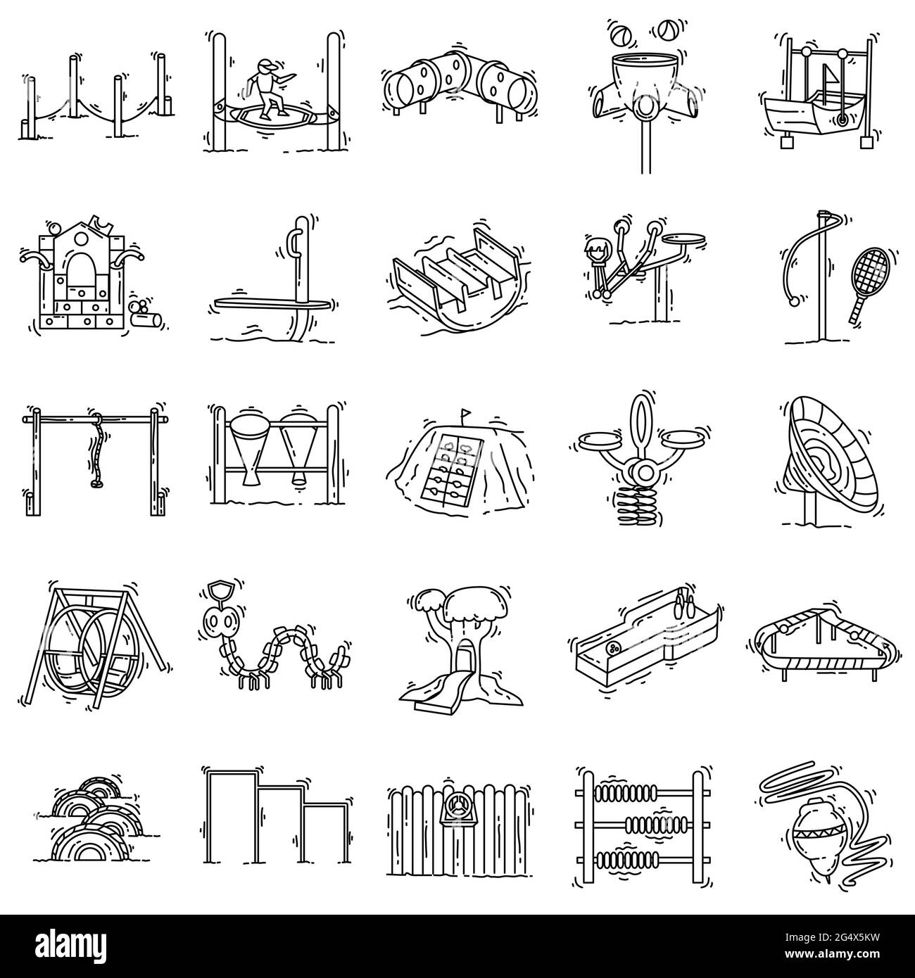 Spielplatz Kinder Icons set, spielen, Kinder, Kindergarten ...