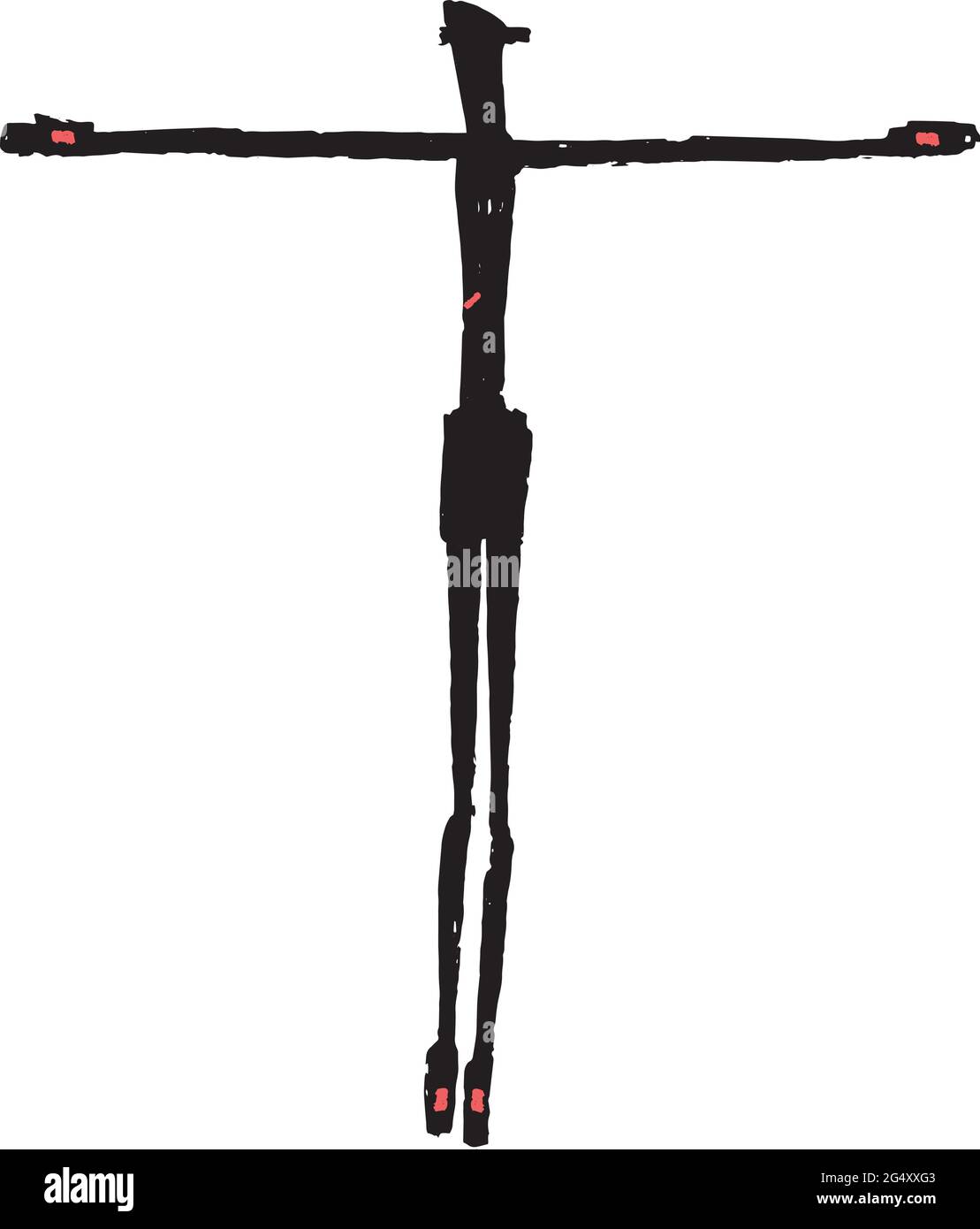 Handgezeichnete Illustration oder Zeichnung von Jesus Christus am Kreuz Stock-Vektorgrafik - Alamy