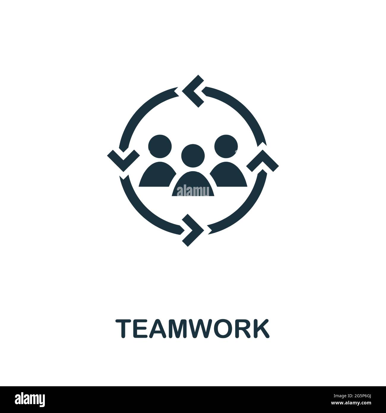 Teamwork-Symbol. Einfaches kreatives Element. Ausgefülltes monochromes ...
