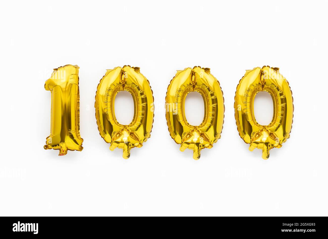 Number 1000 gold balloon Ausgeschnittene Stockfotos und -bilder - Alamy