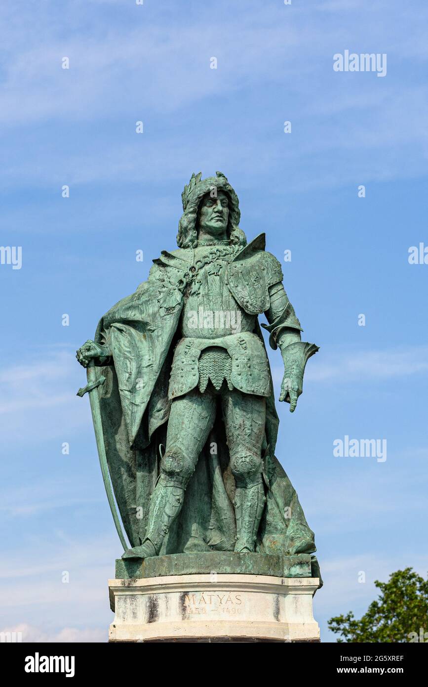 Die Statue von Matyas Hunyadi / Matthias Corvinus auf dem Heldenplatz ...