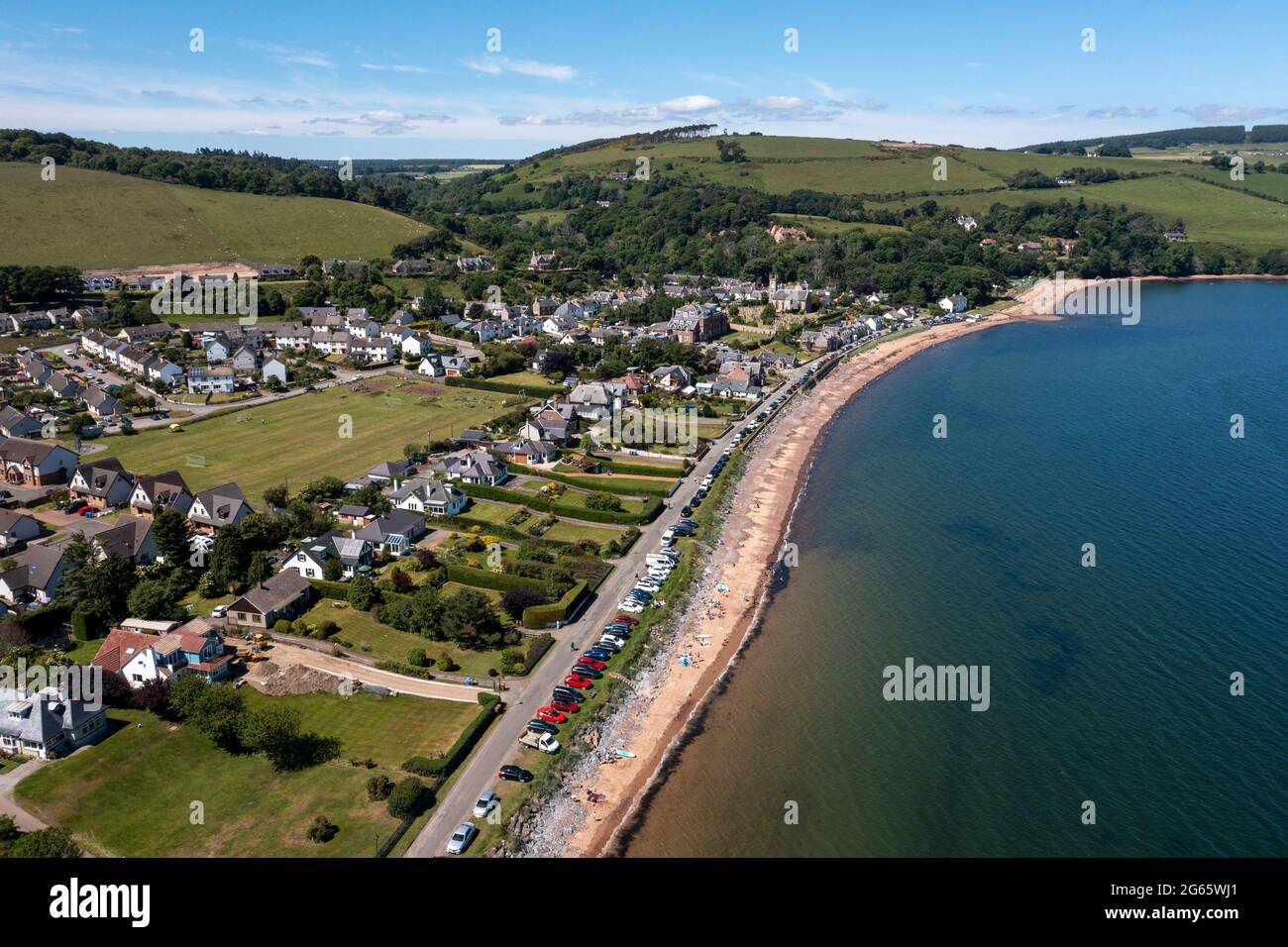 Luftaufnahme von Rosemarkie Beach, Rosemarkie, Black Isle, Schottland ...