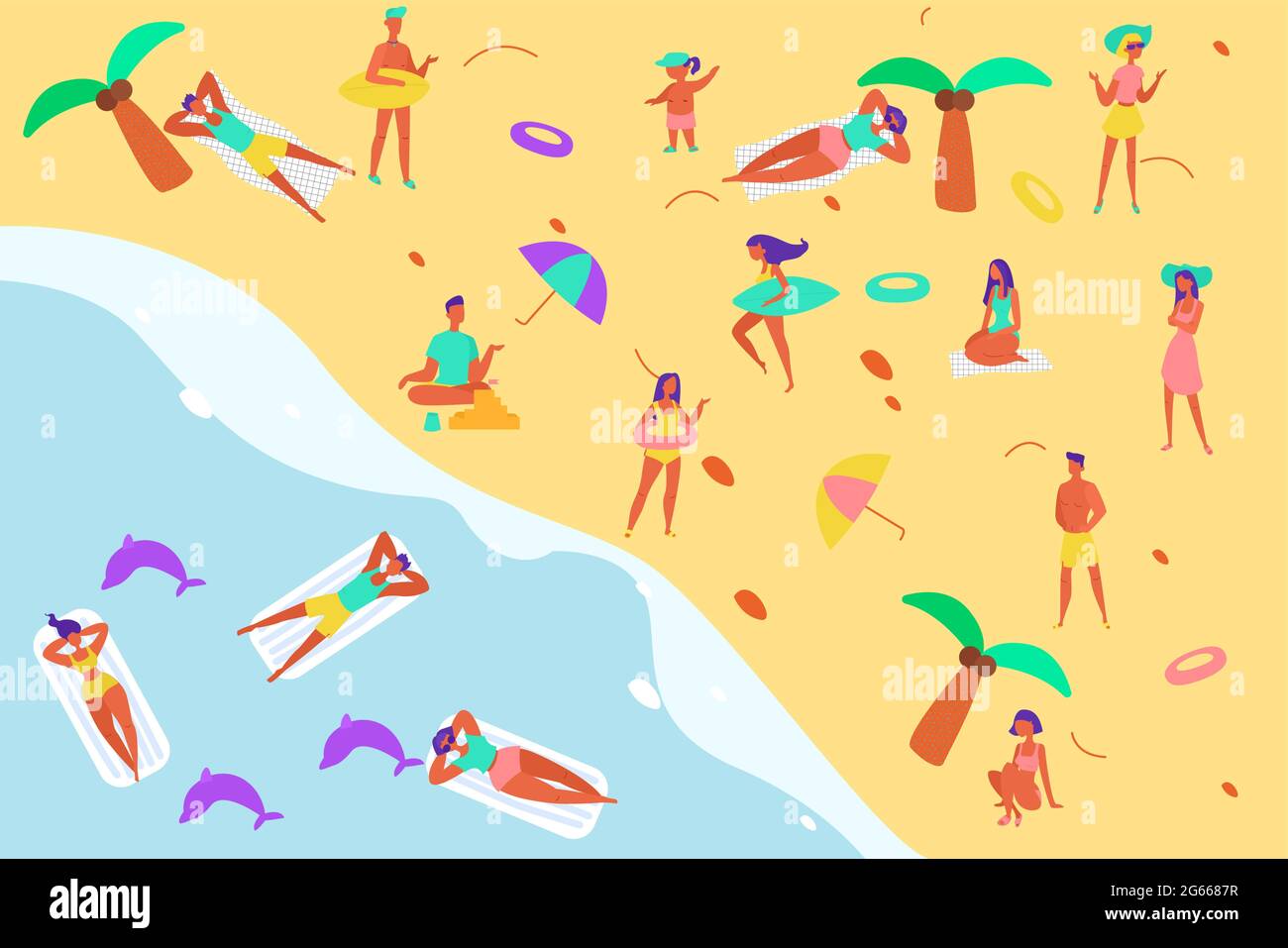 Strand natur menschen urlaub Stock-Vektorgrafiken kaufen - Alamy