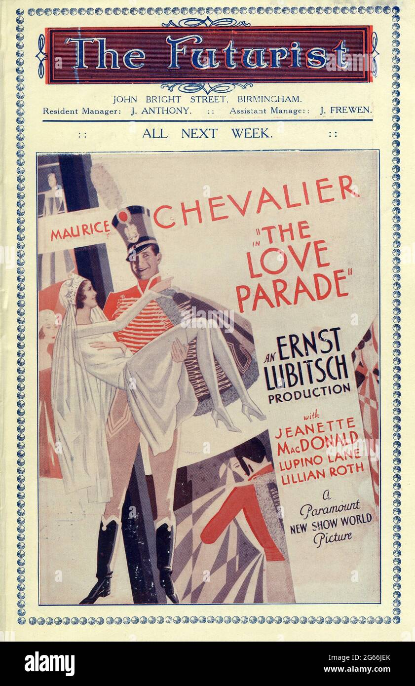 MAURICE CHEVALIER und JEANETTE MacDonald in DER LIEBESPARADE 1929 ...