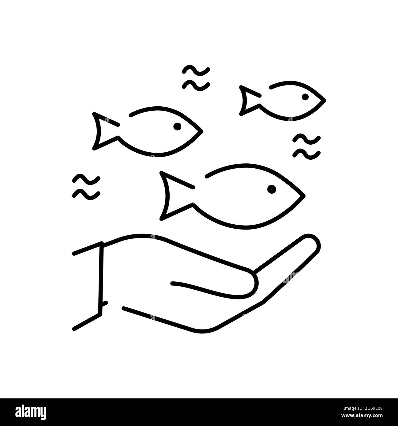 Symbol „Leben unter Wasser“. Soziale Verantwortung des Unternehmens ...