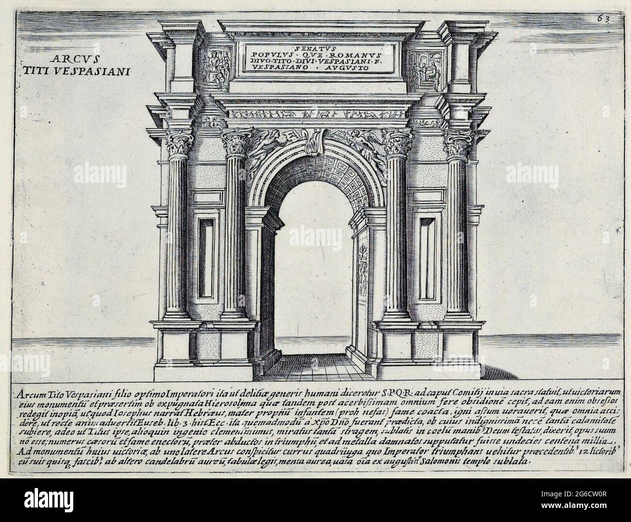 Bogen des Vespasian. Vespasian war der General, der im Jahr 66 n. Chr ...