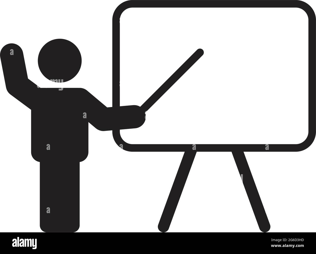Schule Lehrer Symbol Vektor männliche Person mit weißem Brett für ...