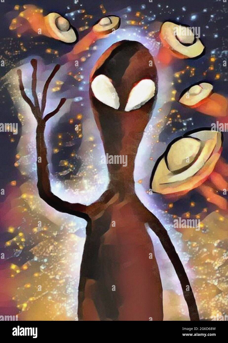 Cartoon illustration alien fantasy character -Fotos und -Bildmaterial ...