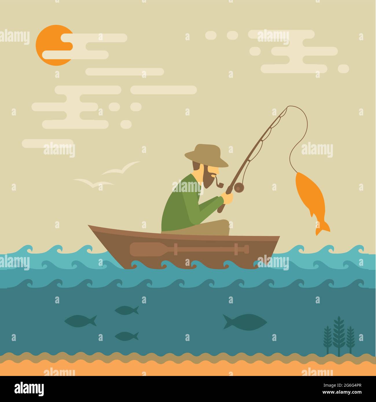 Fly fischer Stock-Vektorgrafiken kaufen - Alamy